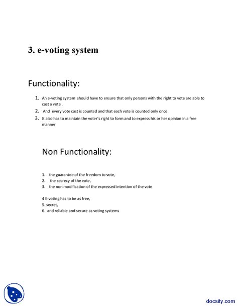E Voting System Part 2 Basics Of Software Engineering Assignment And Solution Docsity
