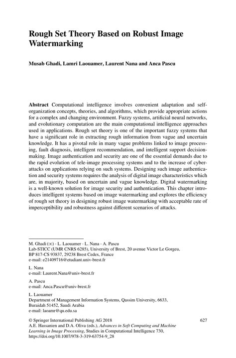 Pdf Rough Set Theory Based On Robust Image Watermarking