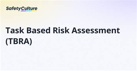 Task Based Risk Assessment Tbra Free Template