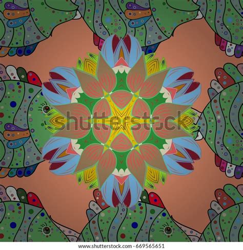 Cute Fabric Texture Decorative Drawn Pattern Stock Illustration