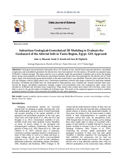 Pdf Subsurface Geological Geotechnical 3d Modeling To Evaluate The