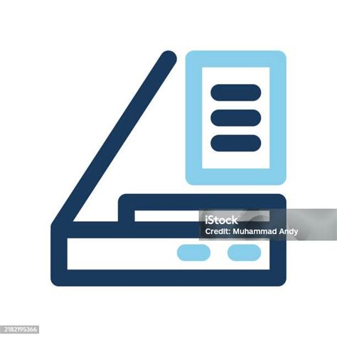 스캐너 기계 아이콘은 기술 장치 및 사무실의 라인 기호를 색칠합니다 웹사이트 Ui 및 모바일 앱에 사용할 수 있습니다 0명에