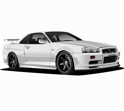 Nissan Skyline Gtr R34 Sports Car Digital Art Png File Etsy