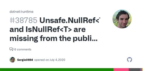 Unsafenullref And Isnullref Are Missing From The Public Apis · Issue 38785 · Dotnetruntime