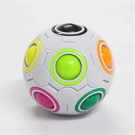 Rainbow Rubiks Cube Ball Decompression Top Toys