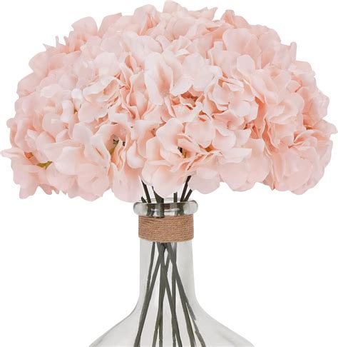 8pcs Hydrangea Artificial Flowers Faux Hydrangea Flowers With Stems