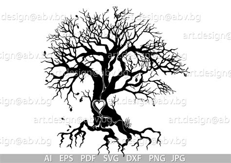 Vector Oak Tree Ai Eps Pdf Svg Dxf Png  Image Etsy Denmark