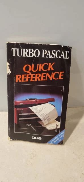 Vintage Turbo Pascal Quick Reference Que Quick Reference Series By Que 19 99 Picclick Au