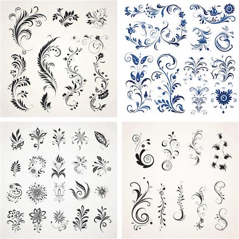 Premium Vector Flourish Vignette Scroll Victorian Curl Swirl Typographic Certificate