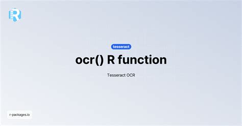 Ocr R Function From Tesseract R Packages