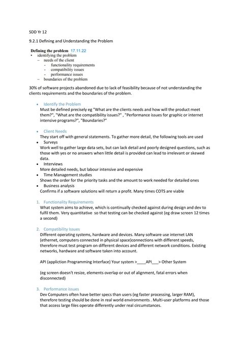 Defining Understanding The Problem Syllabus Aligned Software Design And Development Year