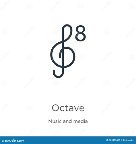 Octave Icon Thin Linear Octave Outline Icon Isolated On White