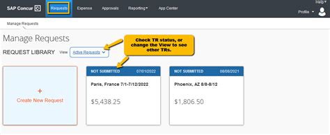 Creating A Concur Travel Request Travel Services