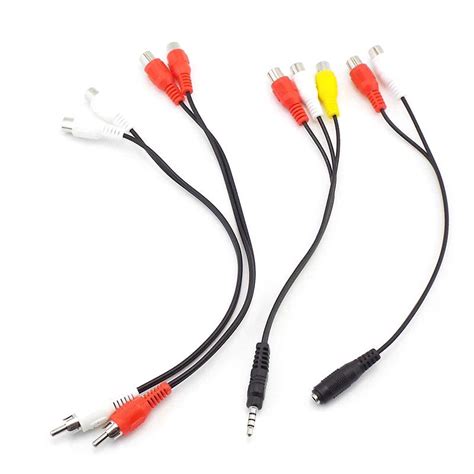 4 Types 3 5mm Rca Male Jack Plug Stereo Male Female Connector Cable Headphone Aux Y Adapter Cord