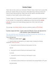 Understanding Cardiac Output And Heart Health Course Hero