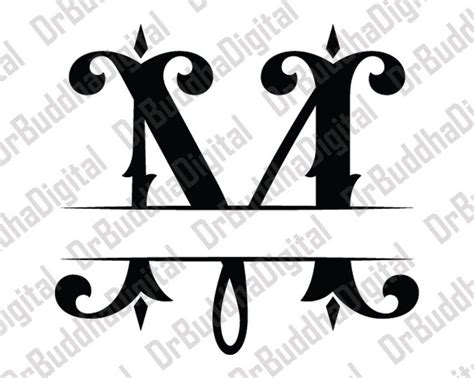 Split Monogram Font Svg Collection Split Monogram Alphabet Dxf Split… Identity Design Logo