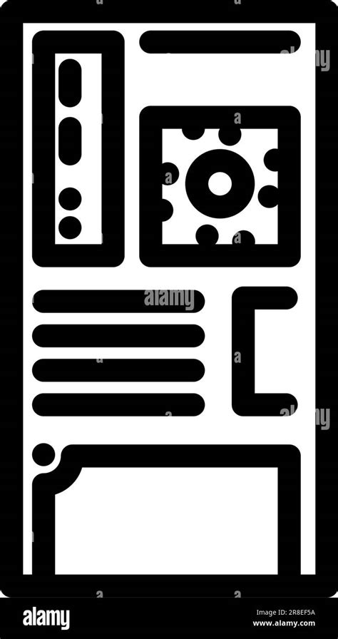 Computer Case Gaming Pc Line Icon Vector Illustration Stock Vector Image Art Alamy