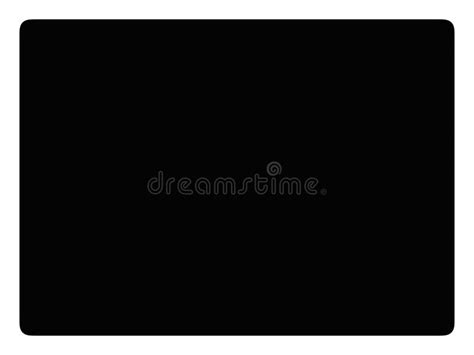Solid Blank Empty Black Rectangle Screen Abstract With White Outline