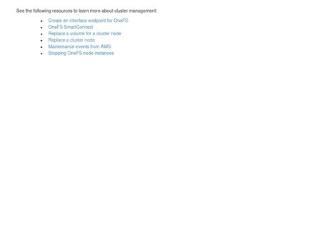 more cluster management dell powerscale for aws deployment guide
