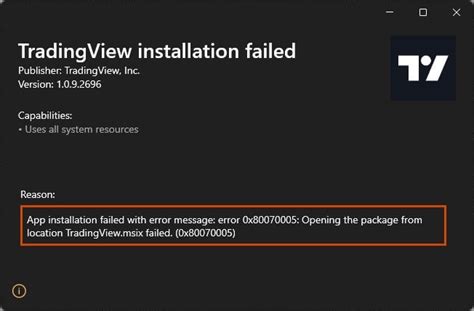 Solution App Installation Failed With Error Message Error 0x80070005 Opening The Package