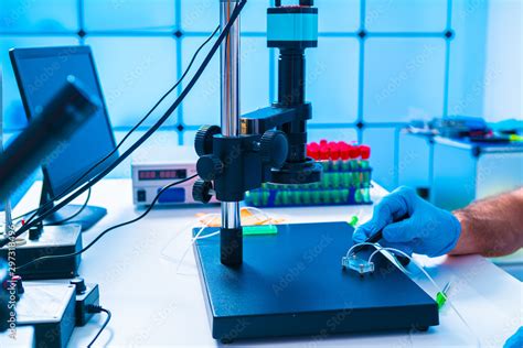 Design Development Lab On Chip Device In Microfluidic Lab Stock Photo Adobe Stock