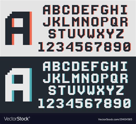 Pixel Game Retro Font Royalty Free Vector Image