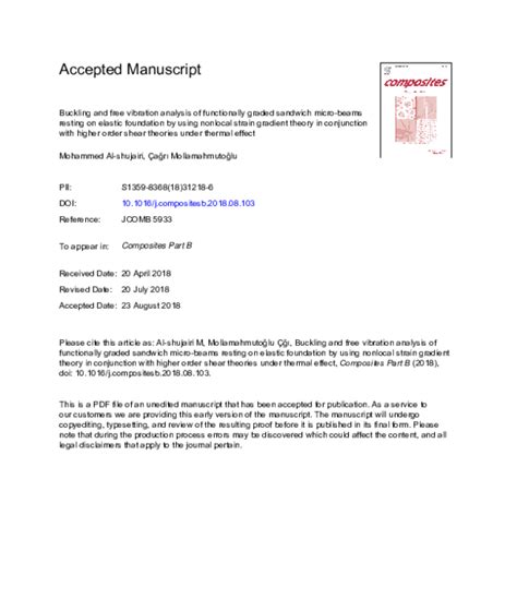 Pdf Buckling And Free Vibration Analysis Of Functionally Graded
