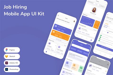 Job Hiring Mobile App Ui Kit Ui Kits And Libraries ~ Creative Market