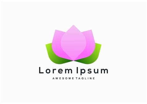 다채로운 연꽃 로고 디자인 영감 벡터 프리미엄 벡터