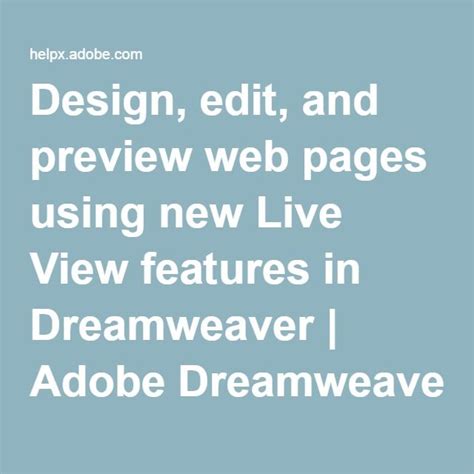 Design Edit And Preview Web Pages Using New Live View Features In
