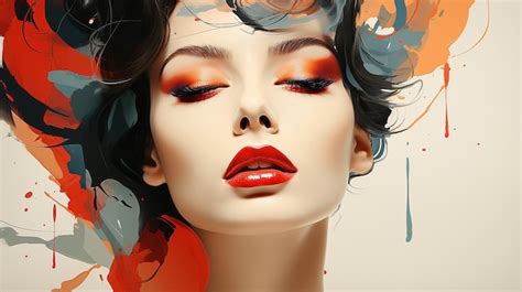 Premium Ai Image Abstract Poster With Minimal Woman Faceone Line Drawing Style