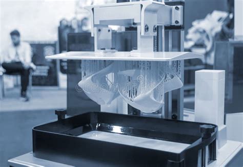Printed Models On 3d Printer Close Up Objects Printed On Photopolymer Sla 3d Stock Image