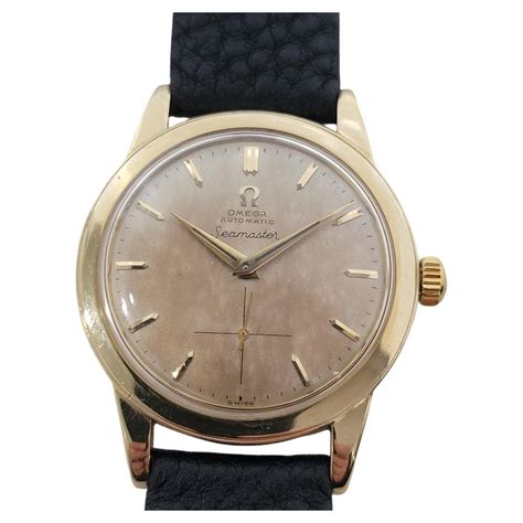 Omega Seamaster Cal 344 14k Solid Gold 35mm Mens Manual Wind 1950s