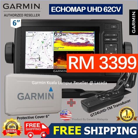 Garmin Echomap UHD 62CV CHARTPLOTTER Marine GPS C W GT 24UHD TM SONAR TRANSDUCER ORIGINAL