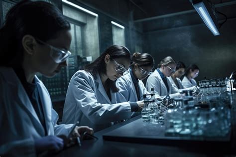 Premium Ai Image Team Of Scientists Working In A Laboratory Carefully