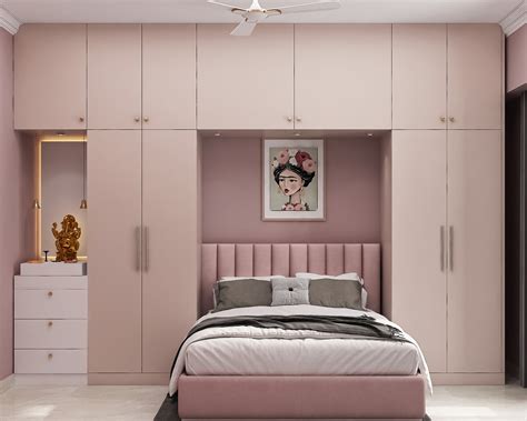Space Saving Bedroom Storage With Overhead Cabinets And Side Wardrobes
