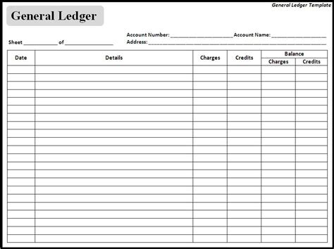 Simple Business Ledger Excel Sheet Template