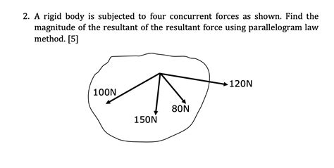 2 a rigid body is subjected to four concurrent forces as shown find