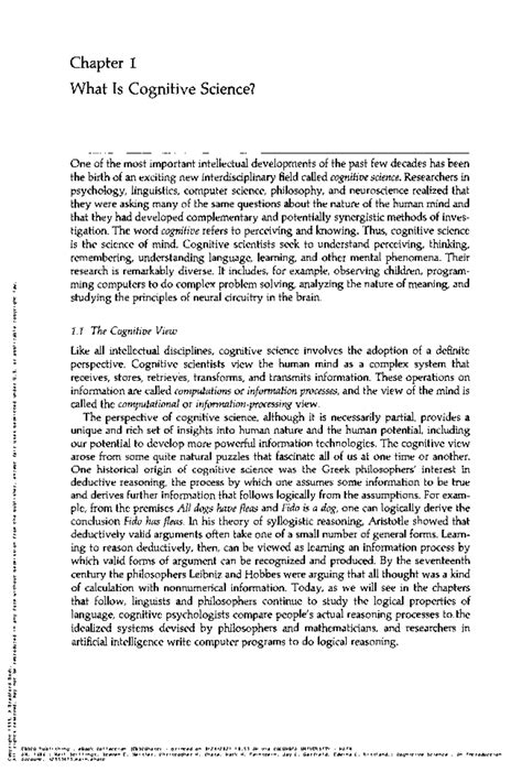 Cognitive Science Principles And Interdisciplinary Insights Cs101