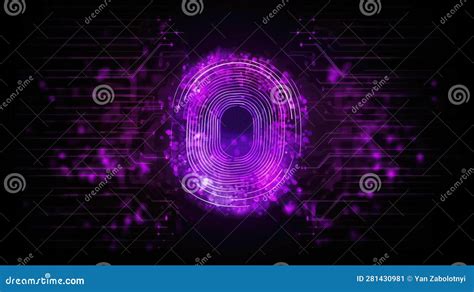 Biometric Authentication Fingerprint Scanning Cybersecurity Conceptual