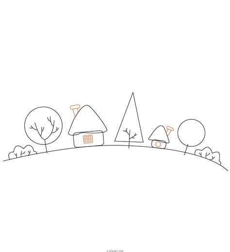 Как нарисовать зимний пейзаж поэтапно 🖌 Рисунки карандашом поэтапно