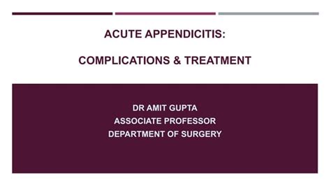 Acute And Chronic Appendicitis Presentation Ppt