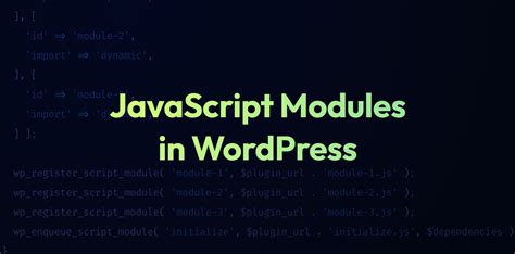 Wordpress Javascript Modules Wpenqueuescriptmodule