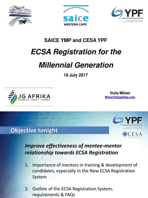 Ecsa Registration For Millenials Download Free Pdf Mentorship Engineering