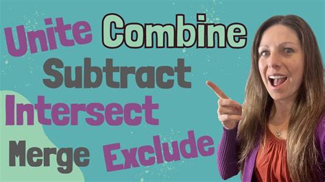 How To Use Unite Subtract Intersect And Exclude Youtube