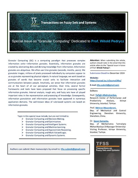 Transactions On Fuzzy Sets And Systems
