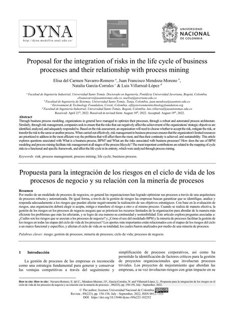 Pdf Propuesta Para La Integración De Los Riesgos En El Ciclo De Vida
