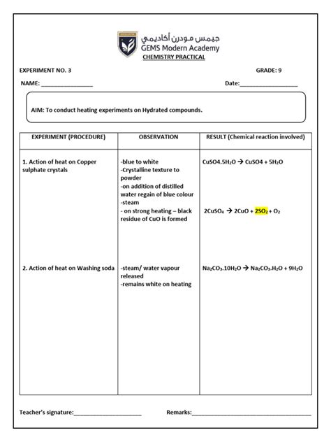 Grade 9 Experiment No3 Solutions Pdf