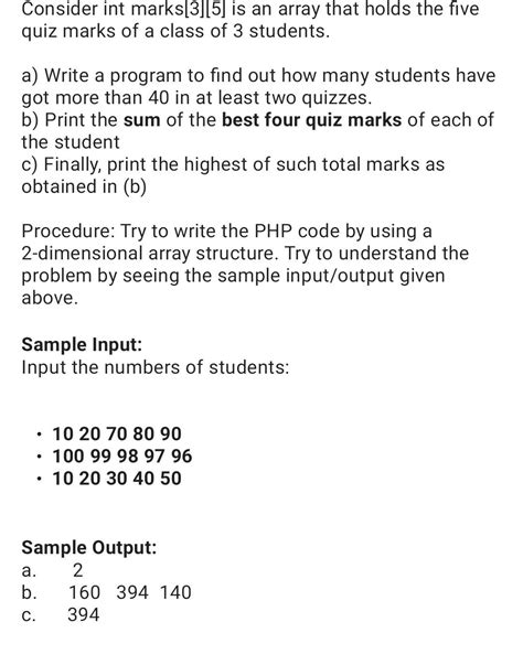Solved Consider Int Marks 3 5 Is An Array That Holds The