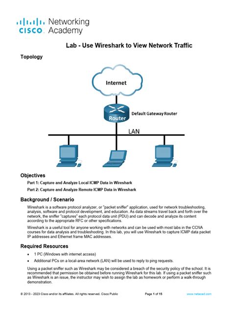 3 7 10 Lab Use Wireshark To View Network Traffic Pdf Ip Address